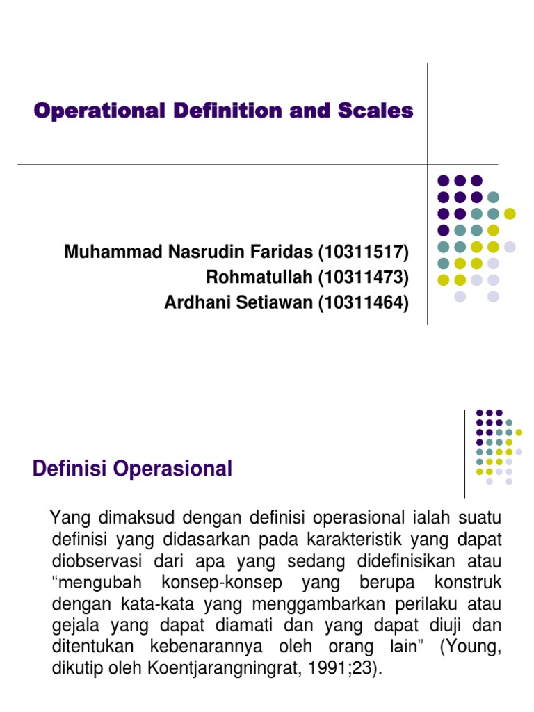 Operational Definition and Scales | PDF