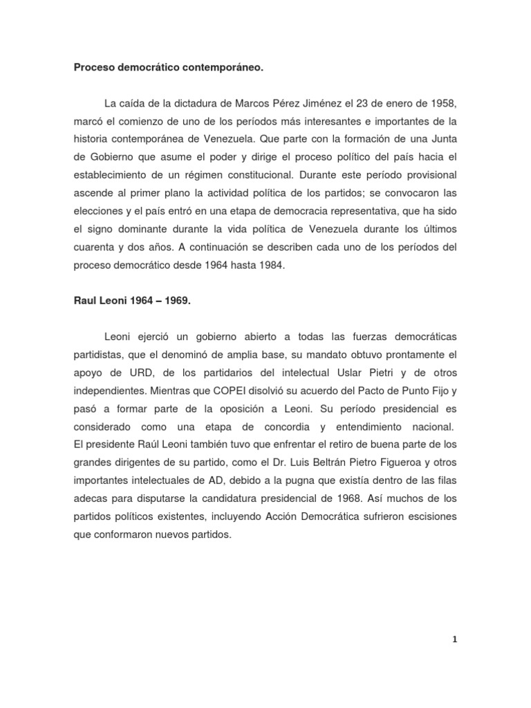 Segunda Presidencia de Carlos Andres Perez | PDF | Venezuela | Hugo Chavez Segunda Presidencia de Carlos Andres Perez | PDF | Venezuela | Hugo Chavez