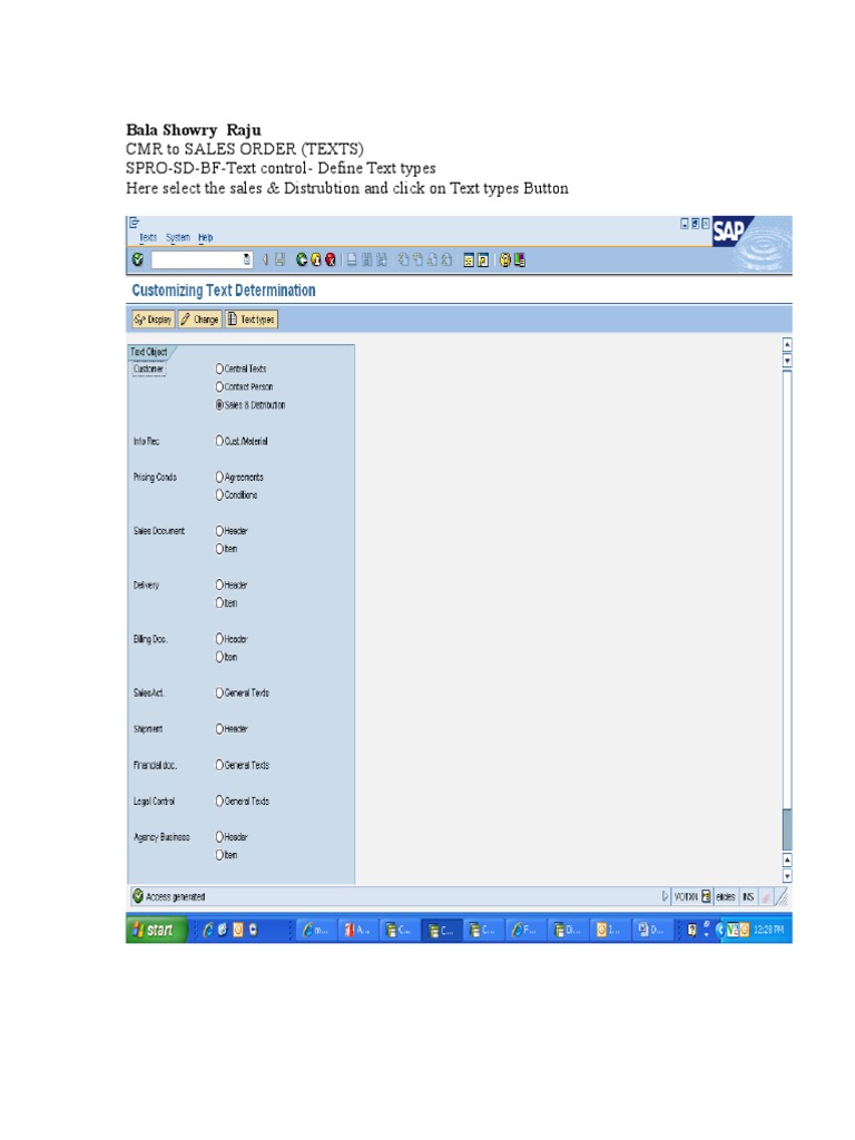 SAP SD Text Determination Setup Guide | PDF | Computing | Software