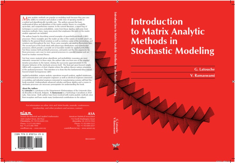 To Matrix Analytic Methods in Stochastic Modeling: G. Latouche V. Ramaswami | PDF | Stochastic ...