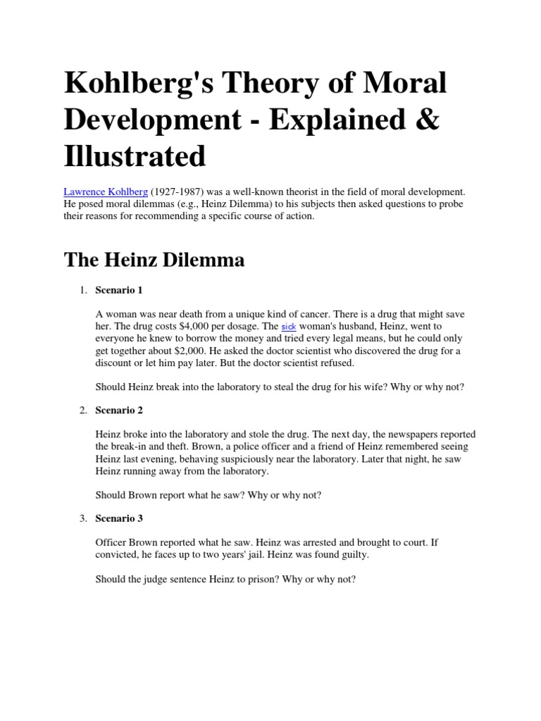 Kohlberg's Stages of Moral Development: A Summary and Explanation of ...