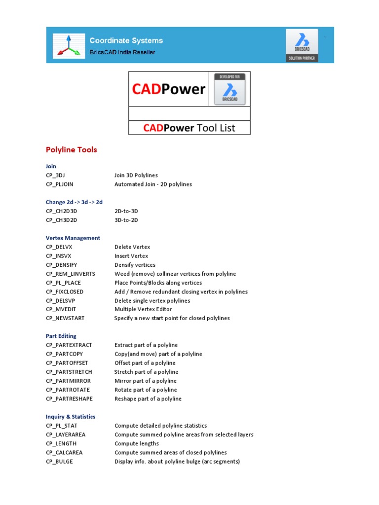 CADPower Commands in English | PDF | 2 D Computer Graphics | Circle
