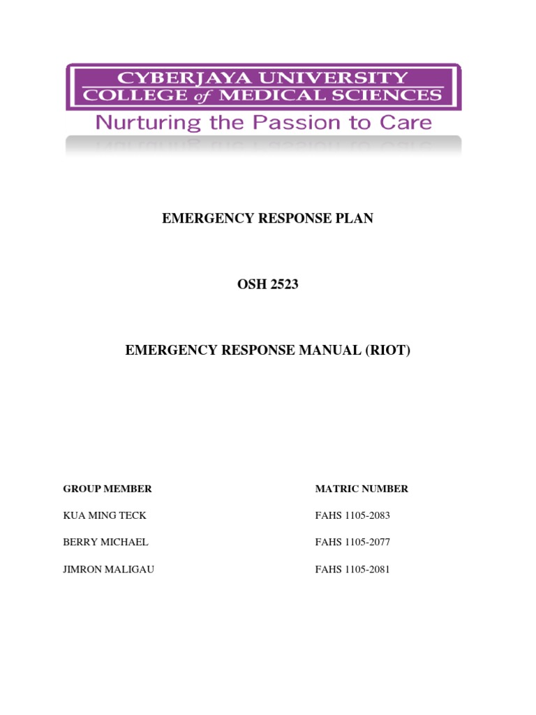 Emergency Response Manual (Riot) | PDF | Emergency | Emergency Management