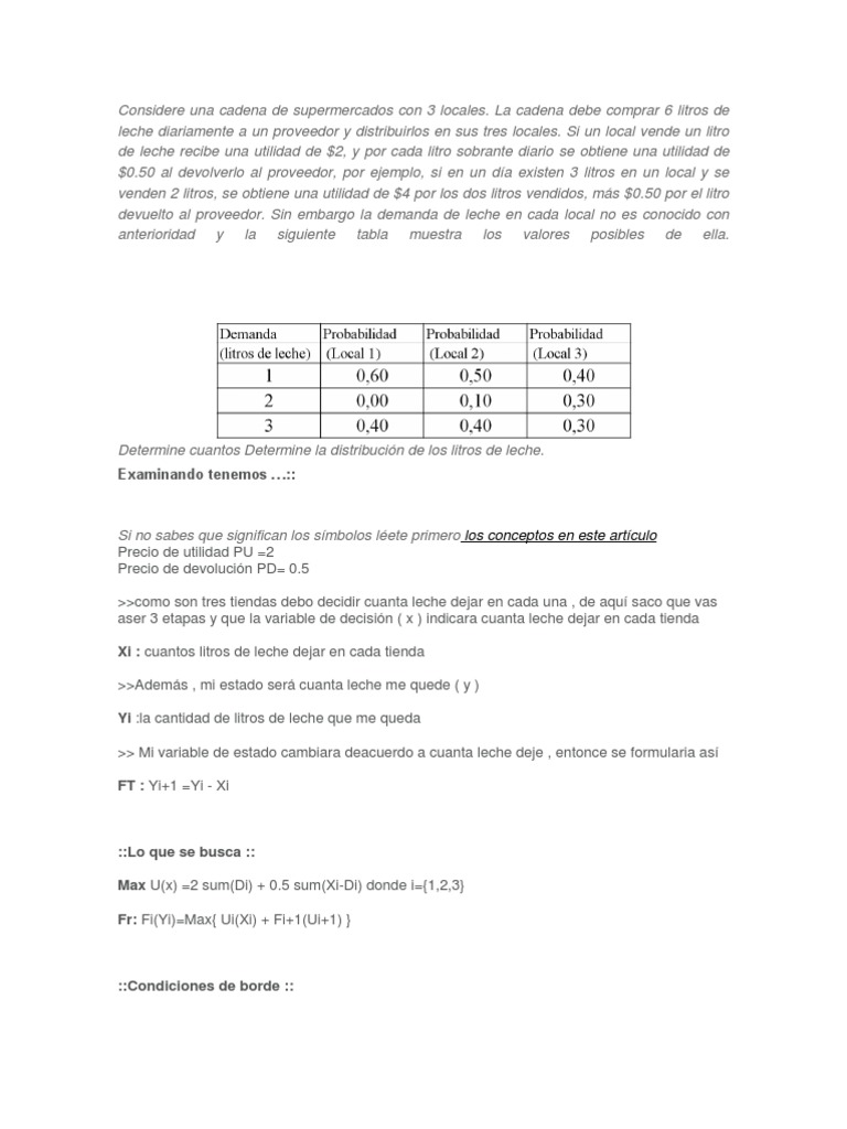 Considere Una Cadena de Supermercados Con 3 Locales | PDF