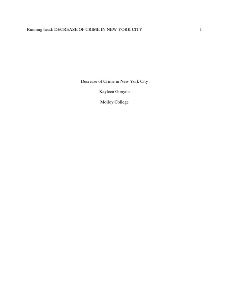 Decreasing Crime in New York City | PDF | Burglary | Crime & Violence