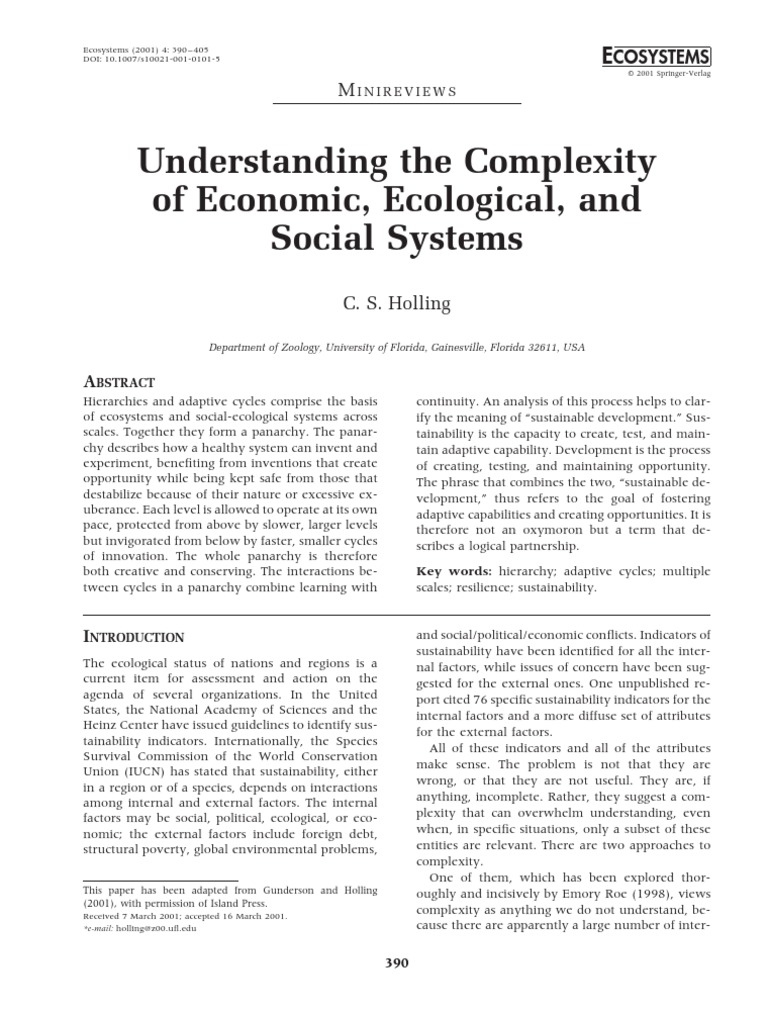 Panarchy Holling | PDF | Self-Improvement | Science & Mathematics