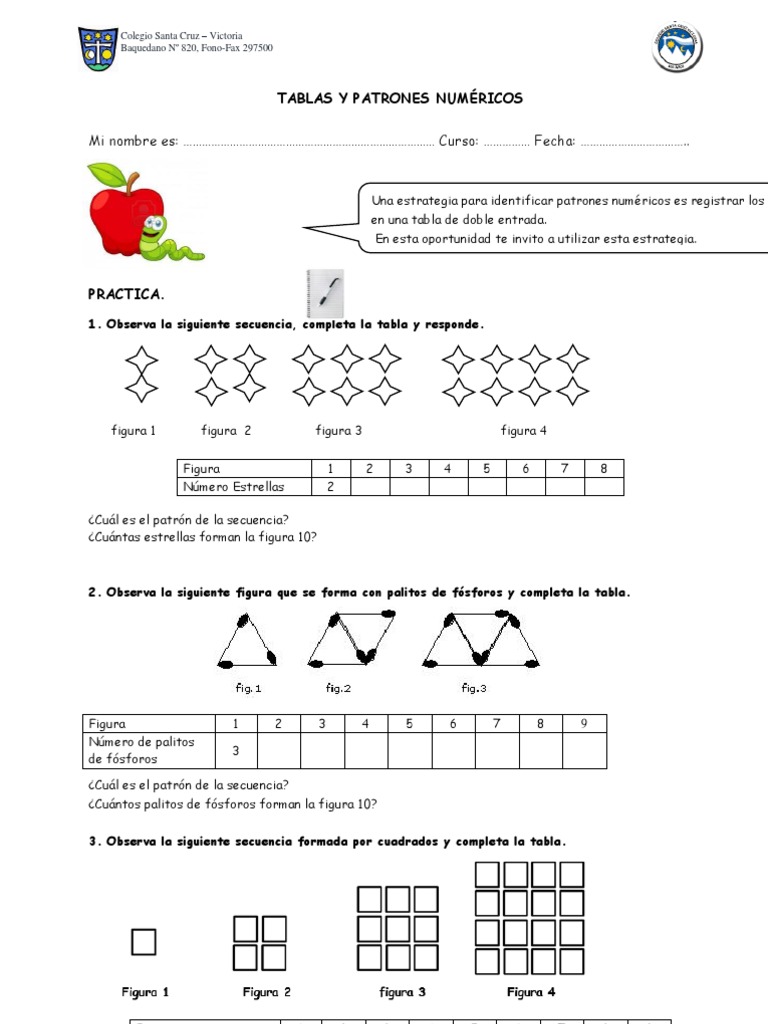 Ejercicios de Patrones Numéricos para Niños | PDF | Métodos y ...