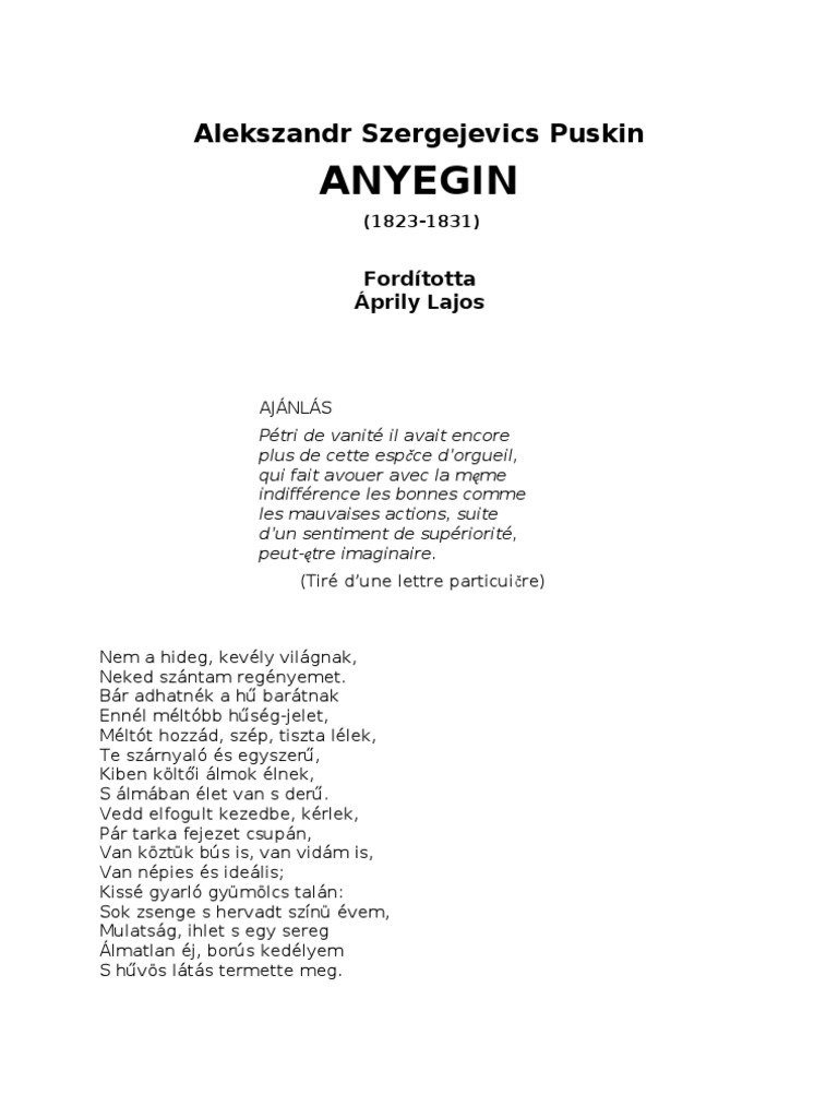 Puskin Anyegin | PDF