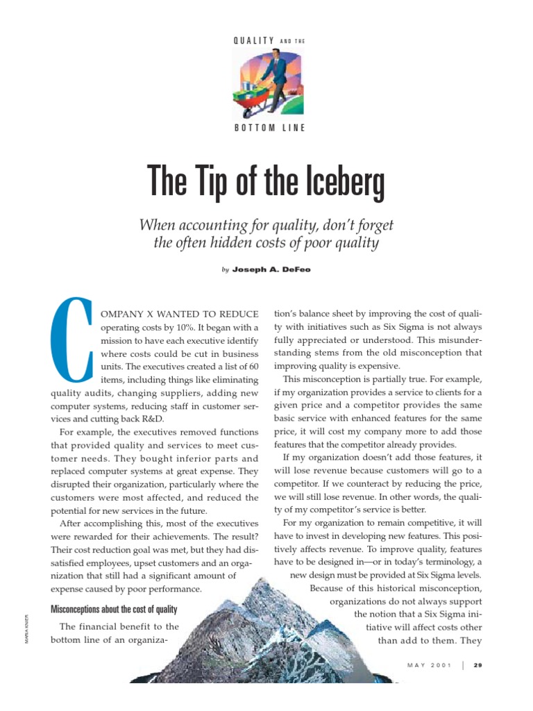 Cost of Quality - Tip of The Iceberg | PDF | Six Sigma | Cost Accounting