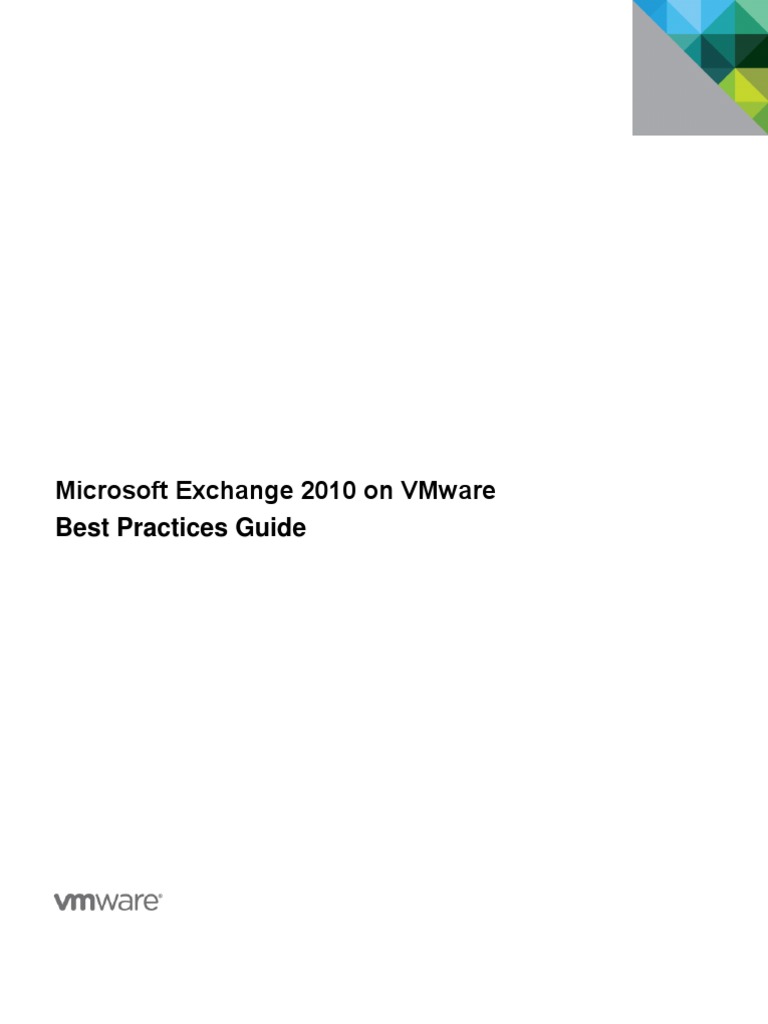 Exchange 2010 On Vmware Best Practices Guide | PDF | V Mware | Computer ...