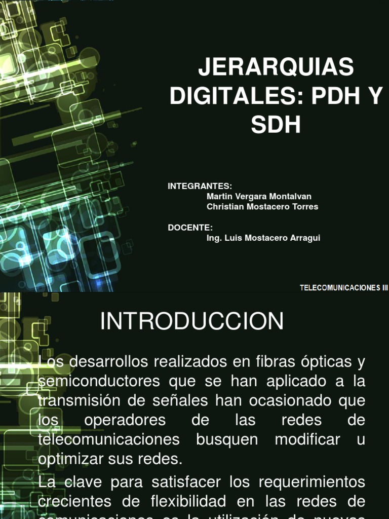 Jerarquías Digitales: PDH y SDH | PDF | Transmisión de datos ...