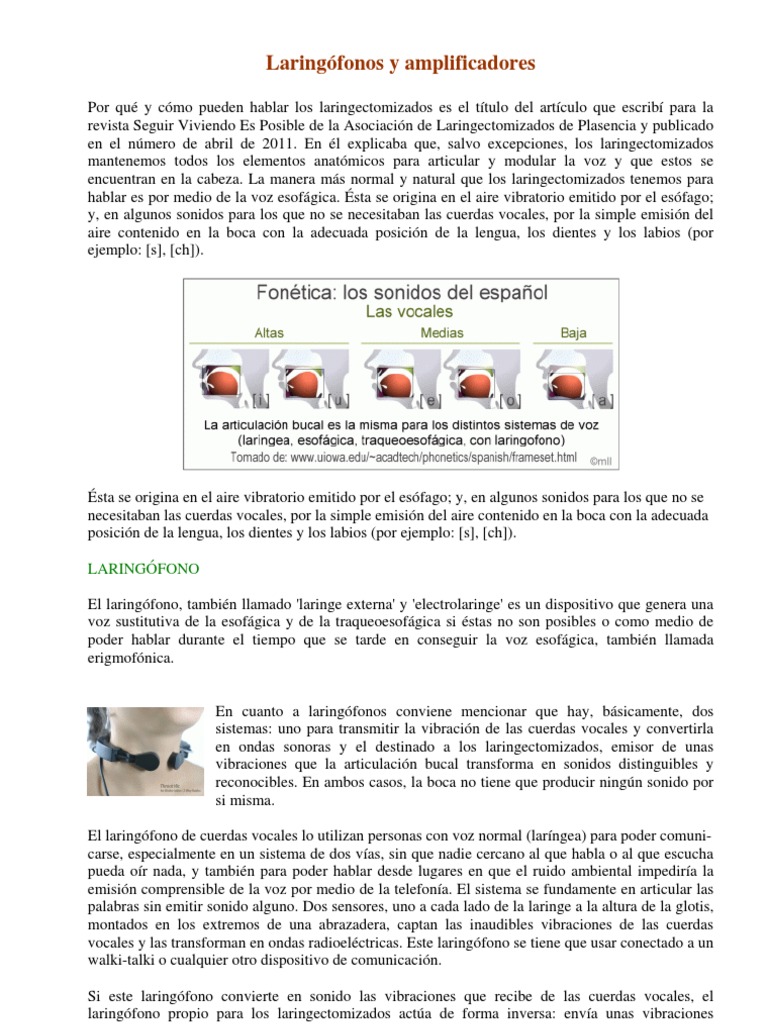 Part8 Laringófonos+y+amplificadores | PDF | Vocal | Sonido