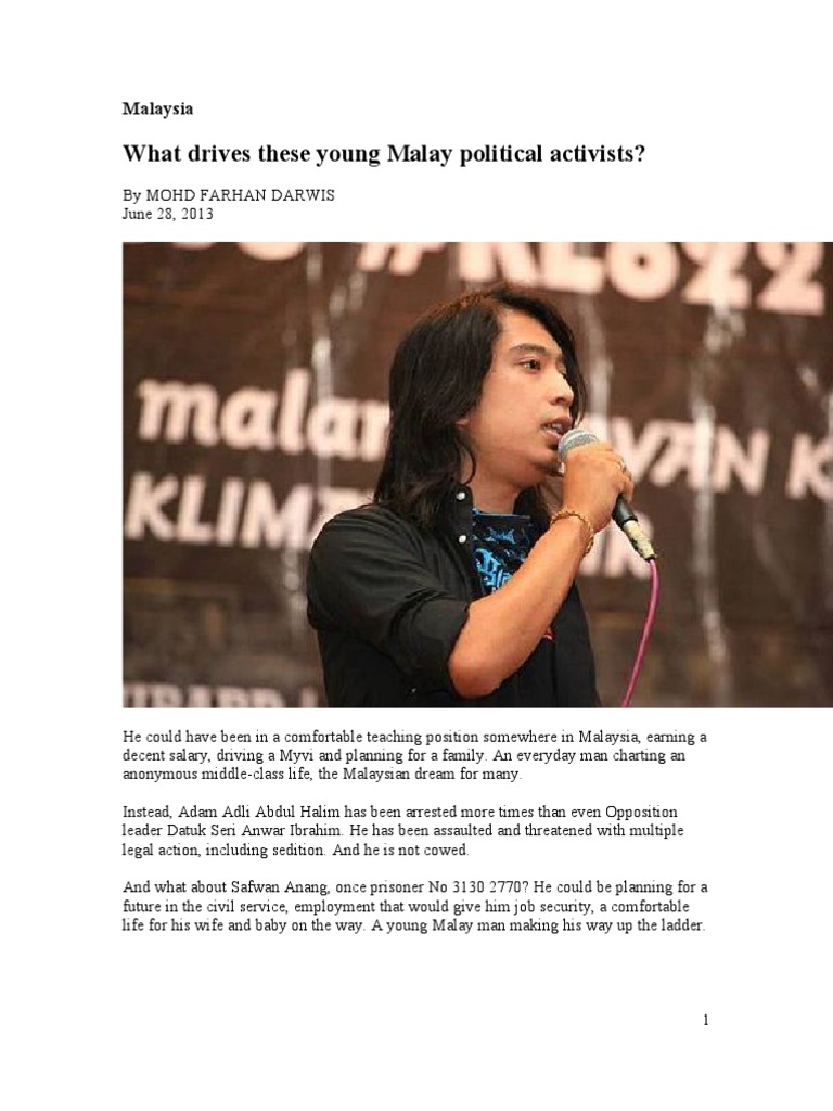 What Drives These Young Malay Political Activists? | PDF | Malaysia ...
