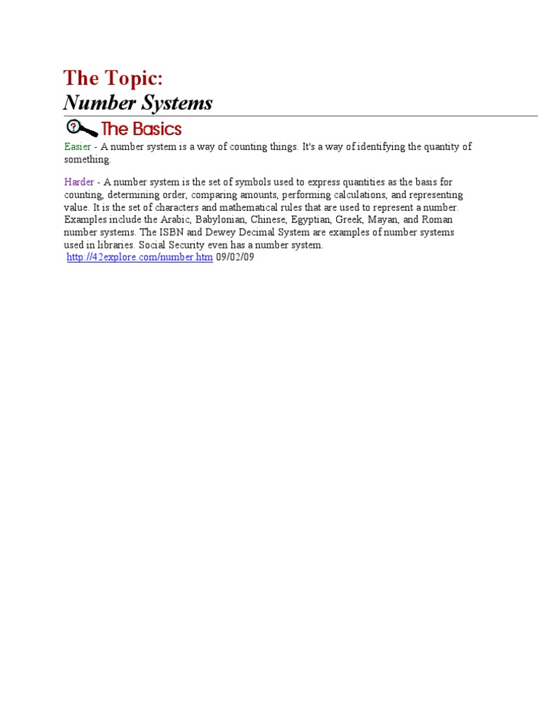 Overview of Number Systems | PDF