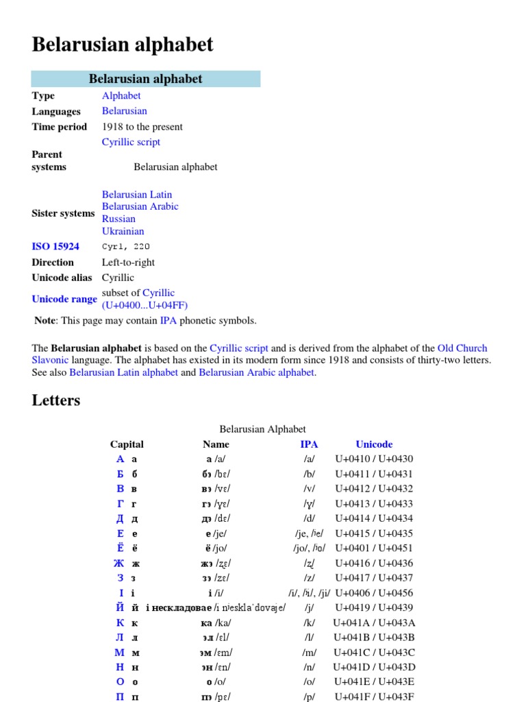 Belarusian Alphabet | Alphabet | Western Calligraphy