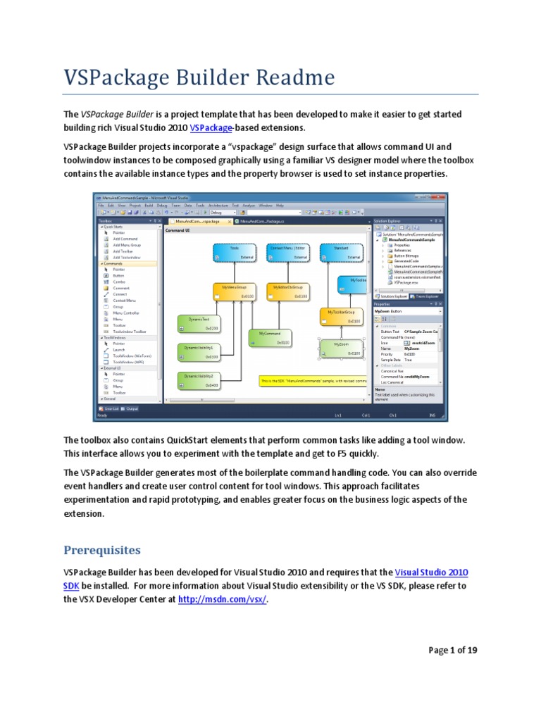 VSPackage Builder Readme | PDF | Microsoft Visual Studio | Icon (Computing)
