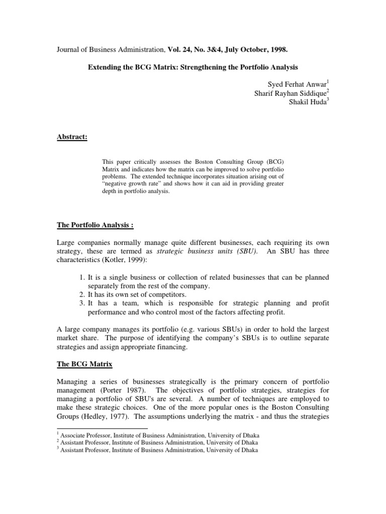 BCG Matrix | PDF | Strategic Management | Economies