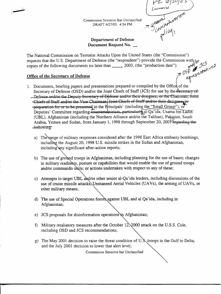 T2 B21 Working Drafts of Document Requests 1 of 2 FDR - Rough Draft of ...