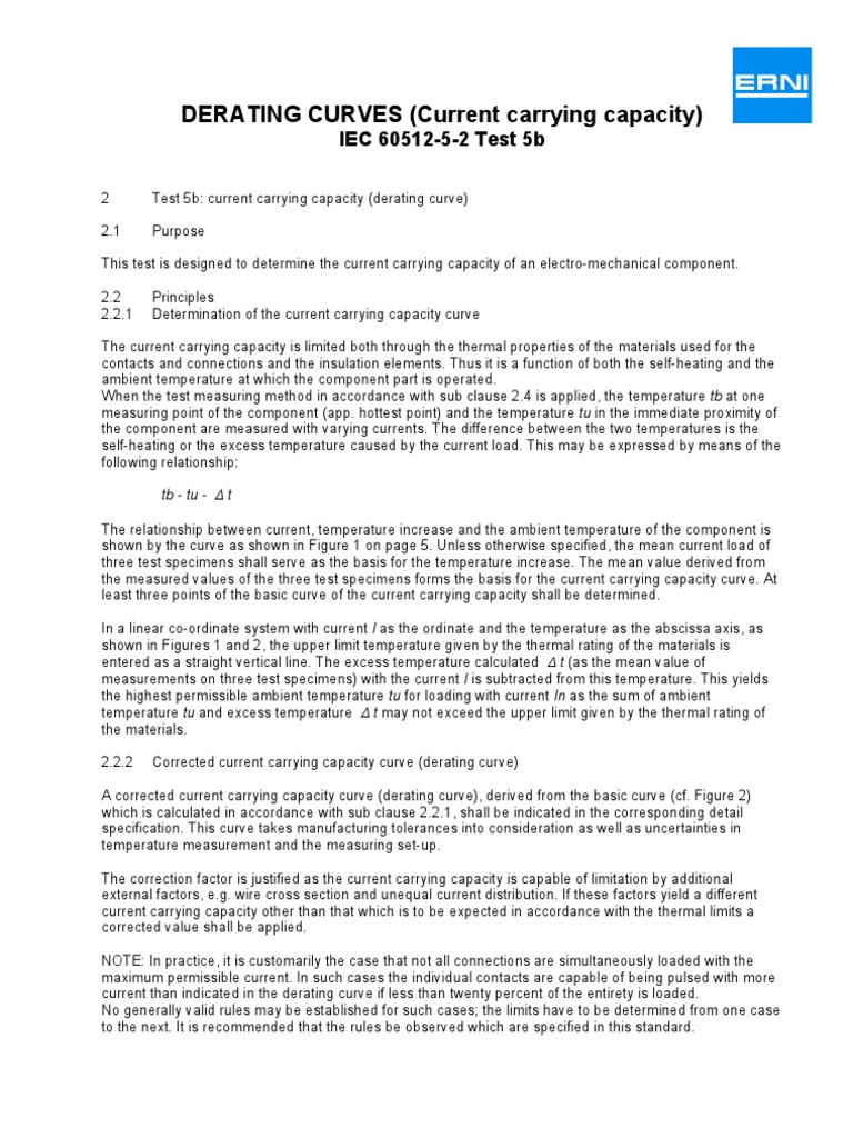 Derating Curve - Iec60512-5-2 Test 5b | PDF | Temperature | Thermal ...