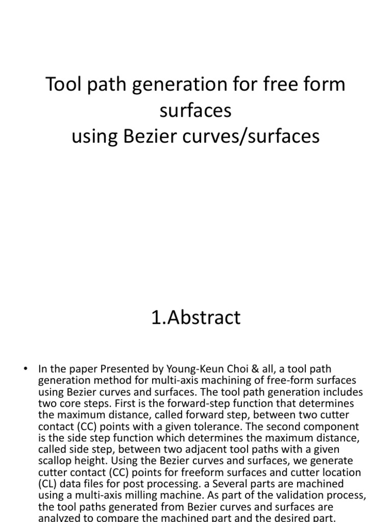 Tool Path Generation For Free Form Surfaces | PDF | Machining ...