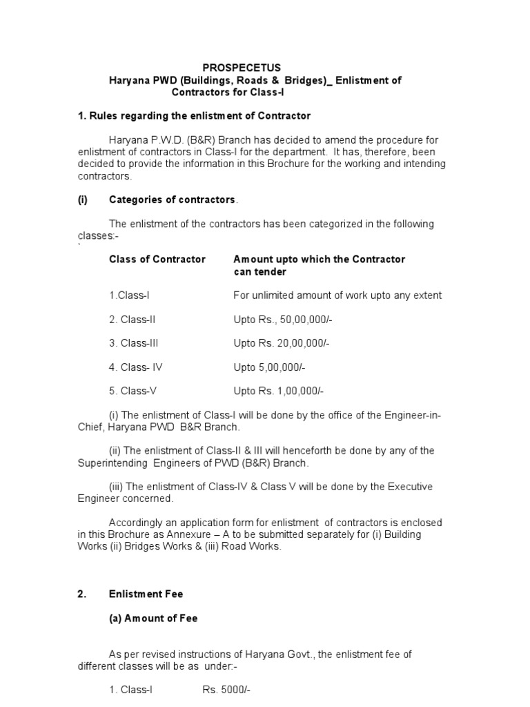 Contractor Enlistment Prospectus | PDF | Affidavit | Partnership