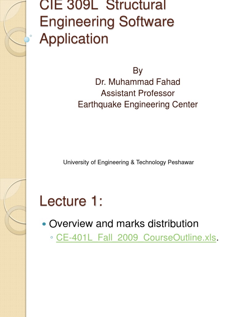 CIE 309L Structural Engineering Software Application | PDF | Finite ...