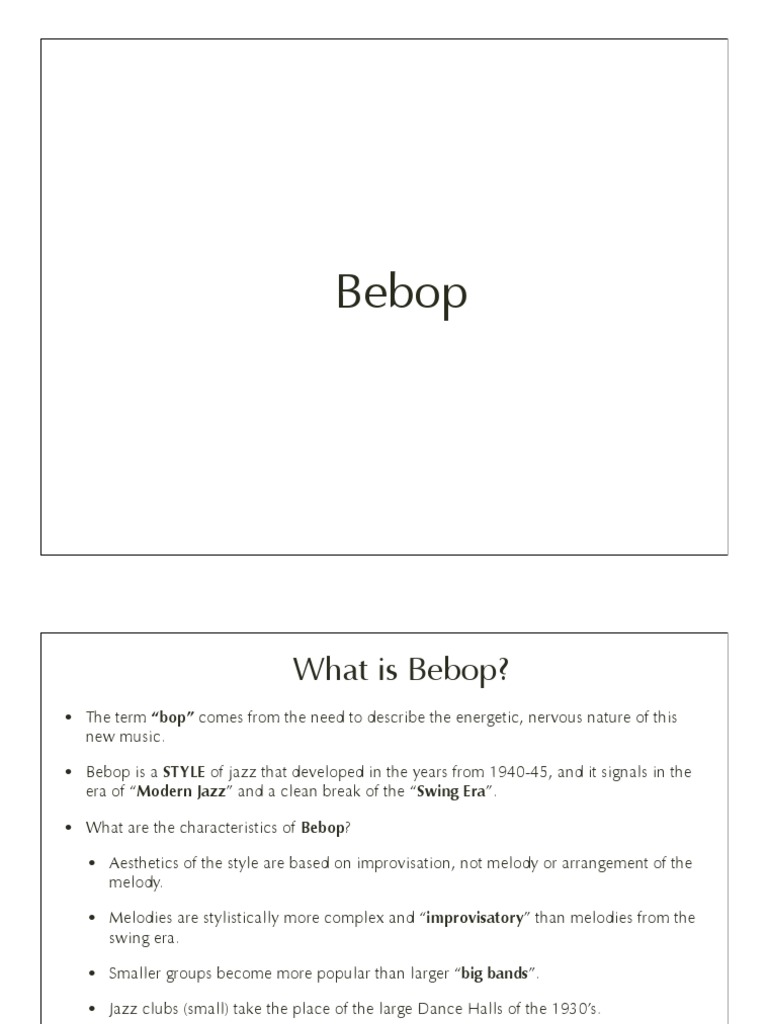 Bebop 1 | PDF