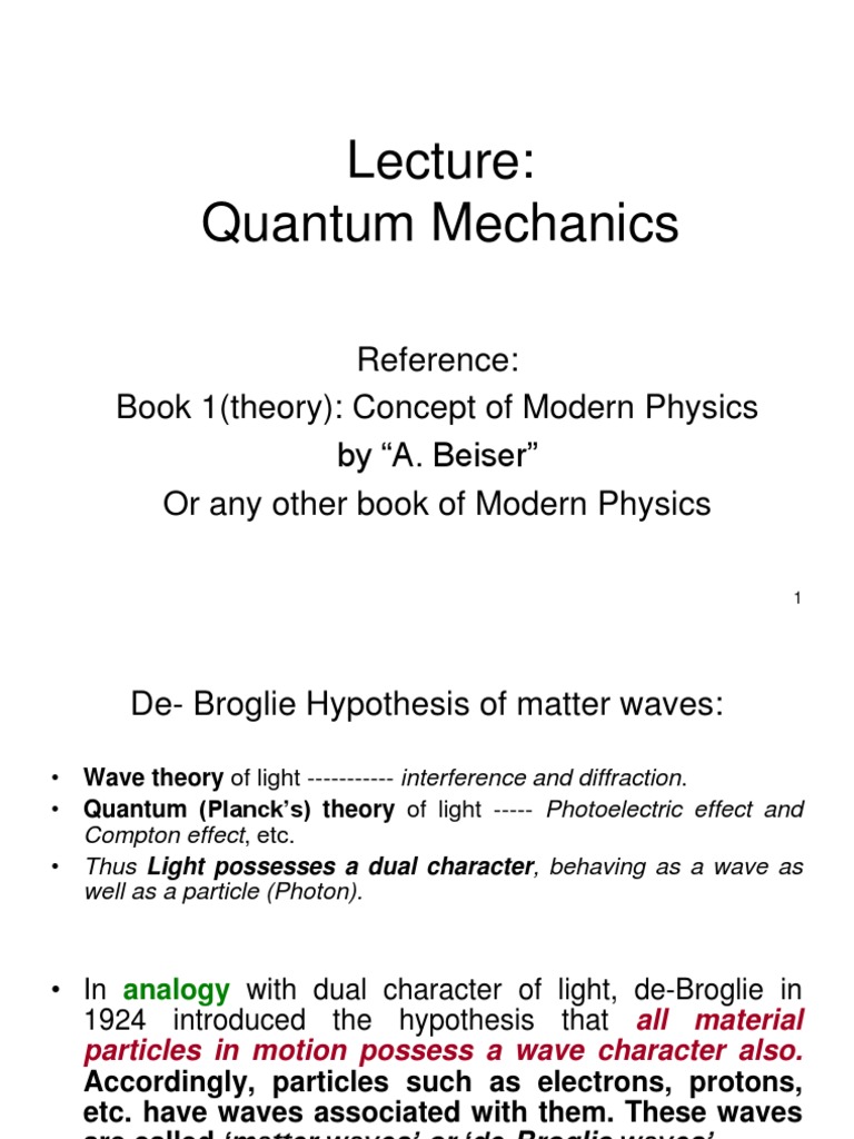 Quantum Mechanics de - Broglie Matter Waves | PDF | Waves | Electronvolt