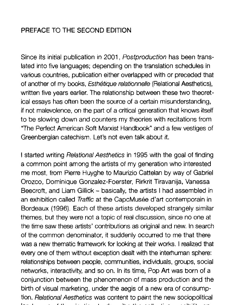Nicholas Bourriaud - Postproduction | PDF | Situationist International ...