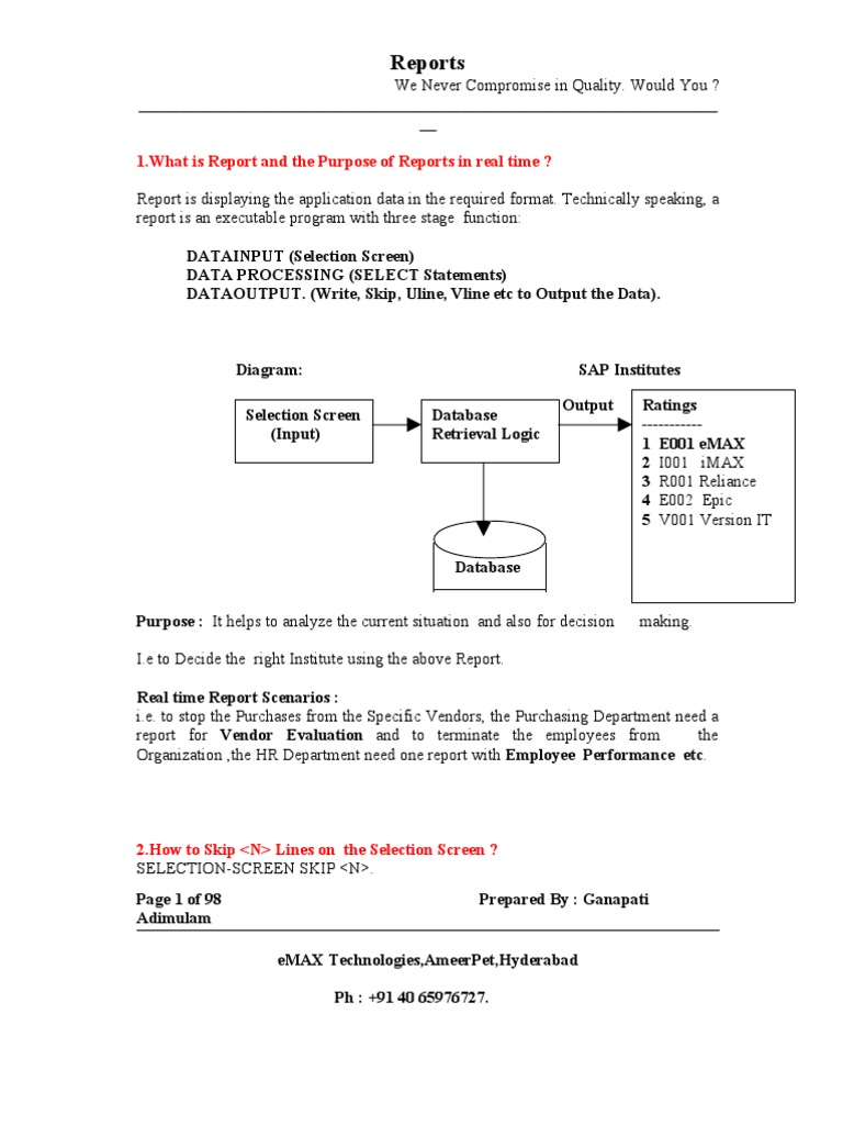 Sap Abap Sample Report | PDF | Invoice | Parameter (Computer Programming)