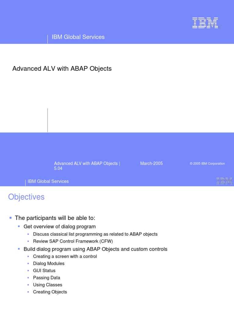 Advanced Alv With Abap Objects Pdf Class Computer Programming Object Oriented Programming
