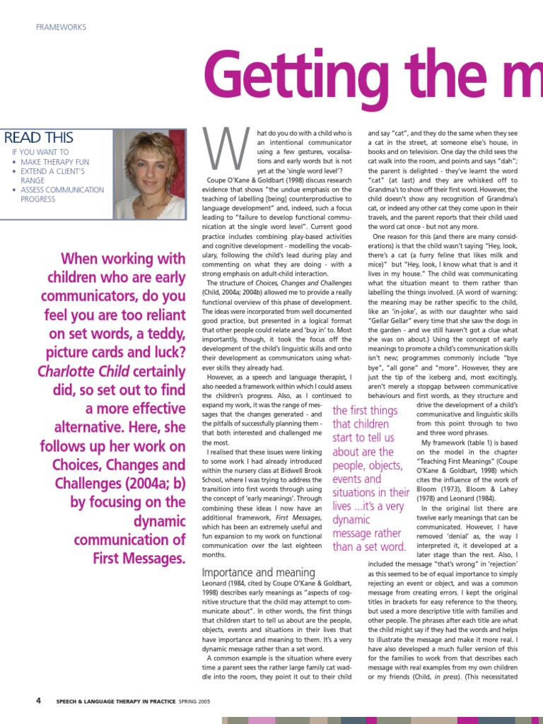 Getting The Message | PDF | Gesture | Attention