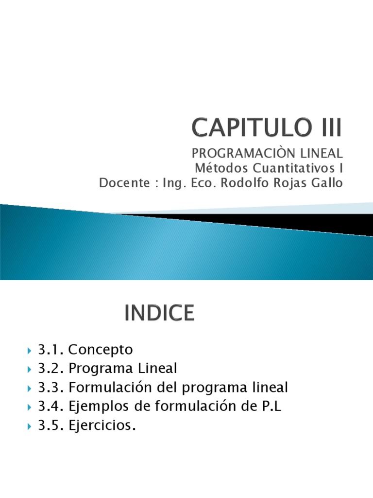 Programacion Lineal | PDF | Linealidad | Programación lineal
