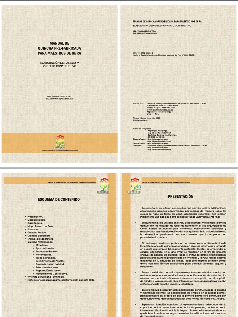 Manual de Quincha Pre-Fabricada para Maestros de Obra: Elaboración de ...
