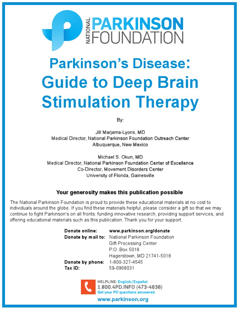 Guide To DBS Stimulation Therapy | PDF | Deep Brain Stimulation ...