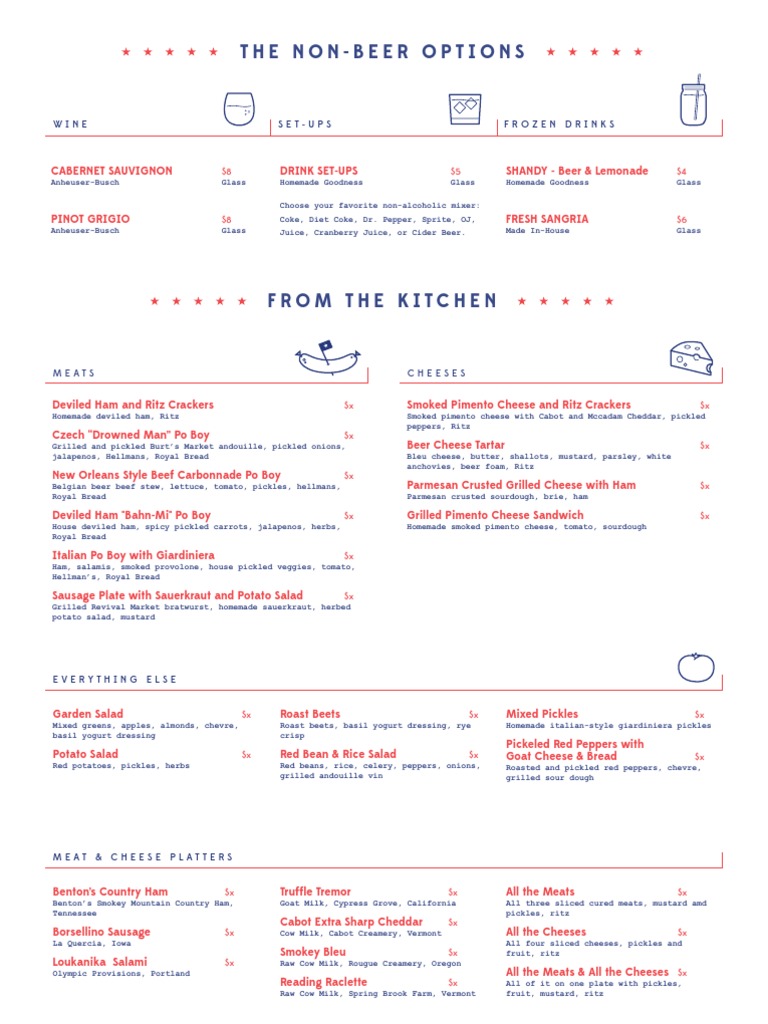 D&T Food Menu | PDF | Pickling | Sausage