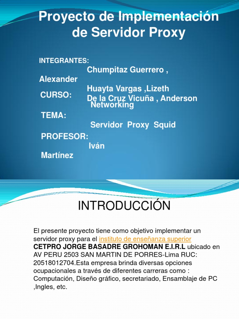 Exposicion Networking | PDF | Servidor proxy | Servidor (Computación)