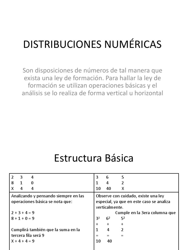 DISTRIBUCIONES NUMÉRICAS