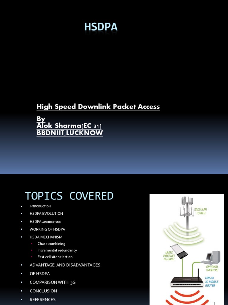 Hsdpa: High Speed Downlink Packet Access by Alok Sharma (EC 31) Bbdniit, Lucknow | PDF | High ...