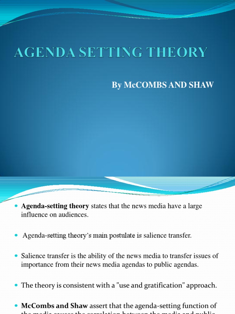 Agenda-Setting Theory Explained | PDF