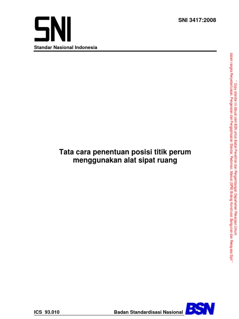 Sni 3417-2008 | PDF