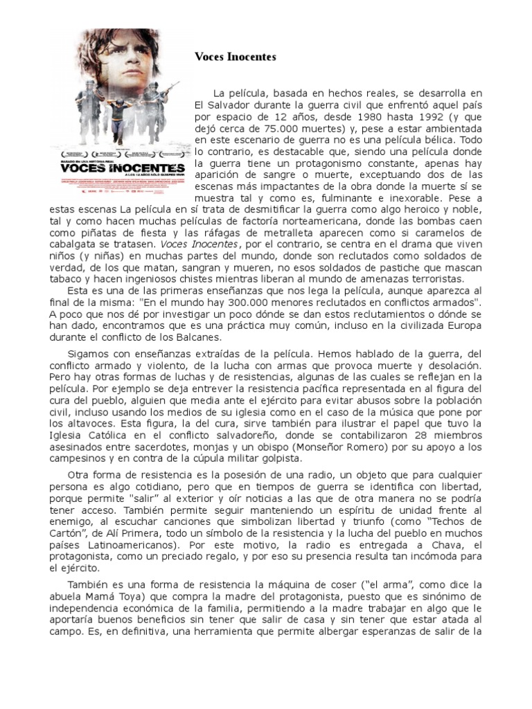 Voces Inocentes | PDF | Guerra de guerrillas | Agitación