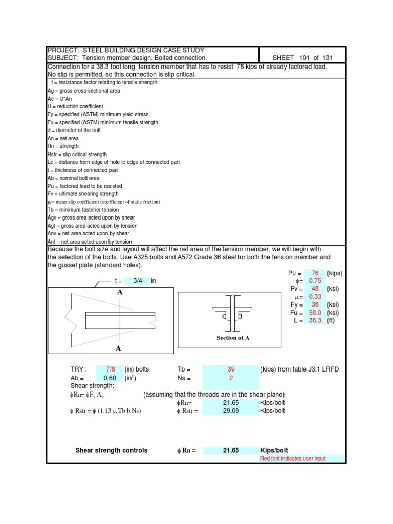 AISC Tension Member | PDF | Screw | Strength Of Materials
