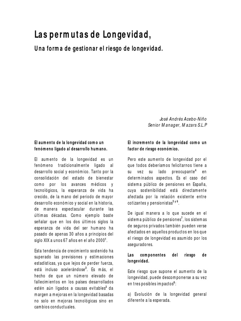 Longevity Swaps | PDF | Swap (Finanzas) | normas internacionales de ...