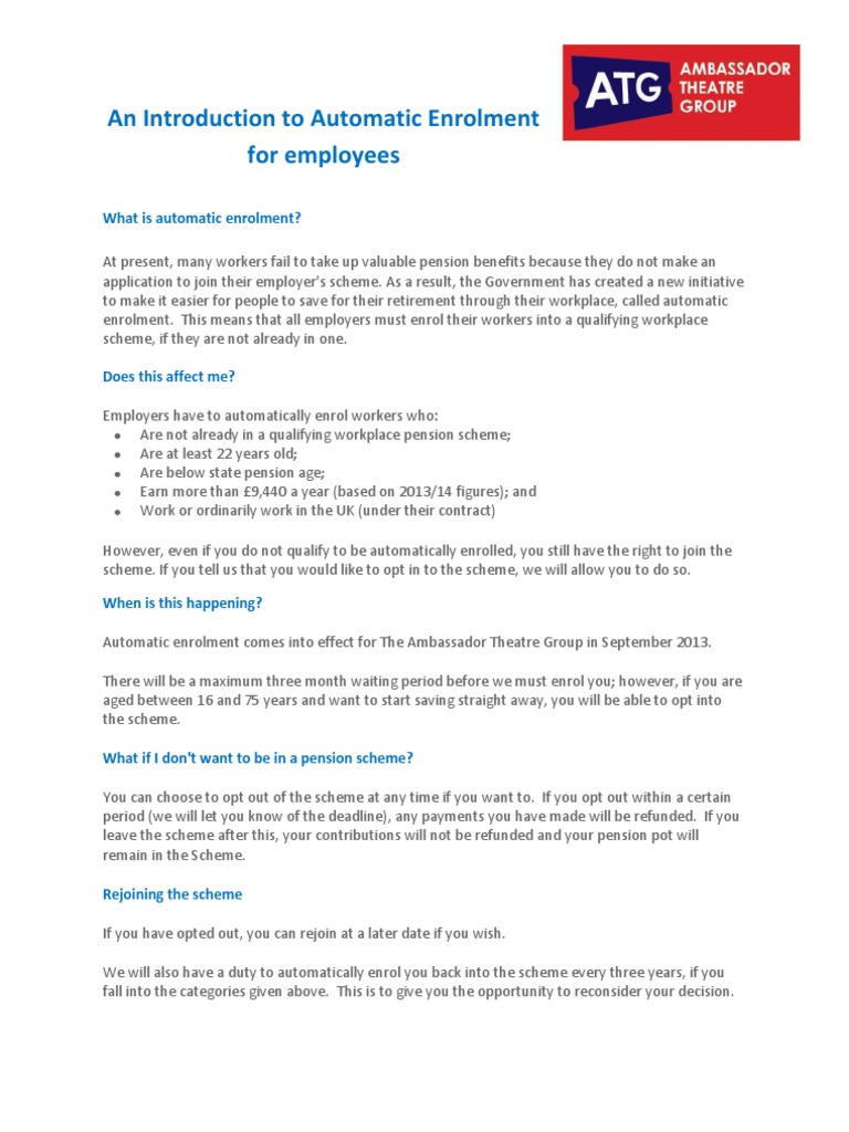Automatic Enrolment Leafletv2 | PDF