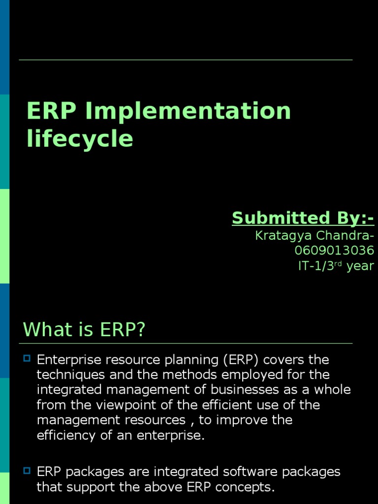 Erp Implementation Life Cycle | PDF | Enterprise Resource Planning ...