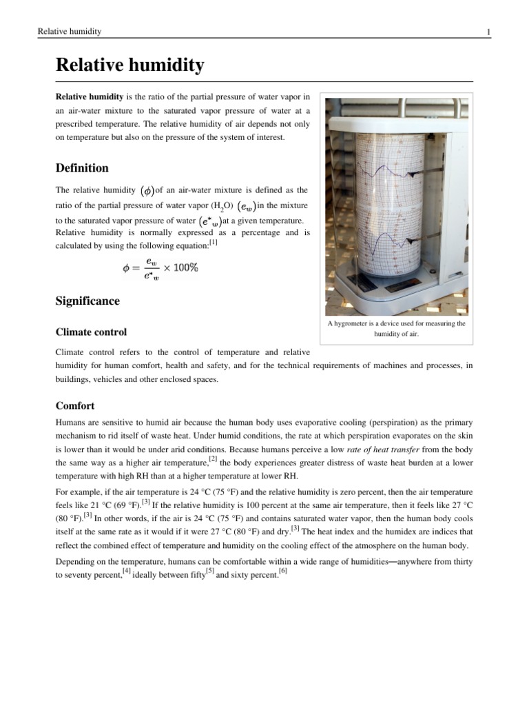Relative Humidity | PDF | Relative Humidity | Humidity