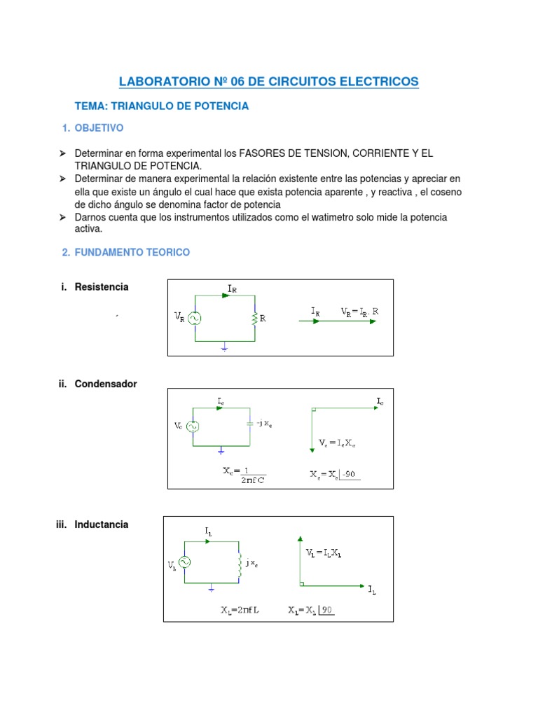 Laboratorio 6 Circuitos Electr. LISTO PARA IMPRIMIR | PDF | Energia electrica | Ingeniería