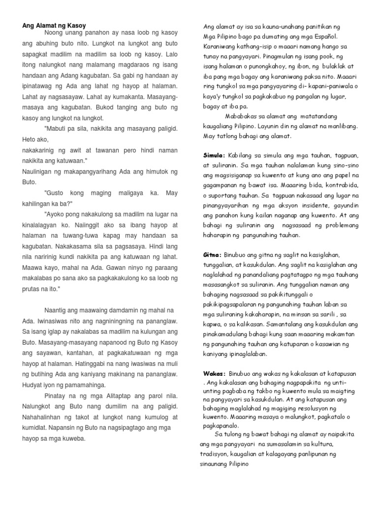 Ang Alamat NG Kasoy | PDF