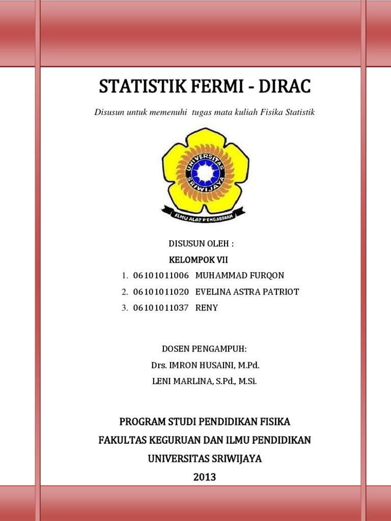 Makalah Kelompok 13 Statistik Fermi-Dirac | PDF
